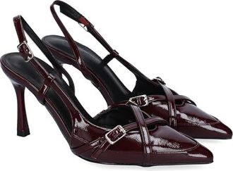 Shoes & Blues Chaussures à talons pour femme, style salon, confortables et élégantes, pointe fine, détails à bandes croisées avec boucle sur la raquette et fermetur