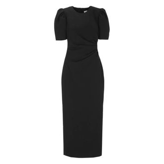 Carolina Herrera Robe drap&eacute;e &agrave; manches bouffantes - Femme - Robes - Noir - Taille: 38 FR