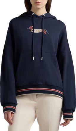 Harmont & Blaine Femme, Sweatshirts et sweats &agrave; capuche, Bleu, Taille: 44 FR Sweat &agrave; capuche avec maxi teckel