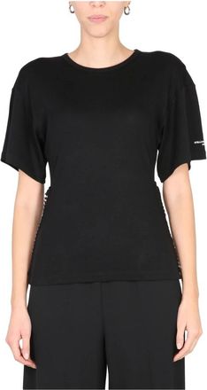 Stella McCartney Femme, Tops, Noir, Taille: 36 FR Falabella Chain Jersey T Shirt