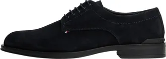 Tommy Hilfiger Herren Derby Schuhe Corporate aus Wildleder, Blau (Desert Sky), 45