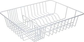 KitchenCraft Geschirrabtropfgestell, Metall mit Kunststoffbeschichtung, Weiß, 45 cm x 36 cm