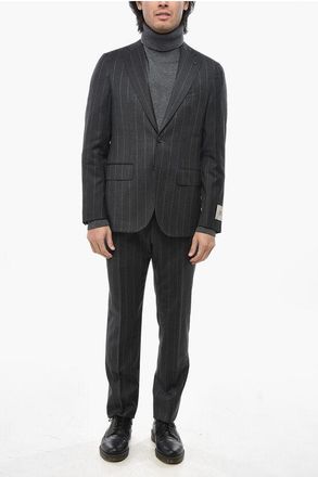 Corneliani CC COLLECTION Pinstriped Virgin Wool 2-Buttons Suit Gr&ouml;&szlig;e 50