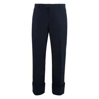 Bottega Veneta Hochkrempelbare Baumwollhose - - Trousers - Herren - Blau - M