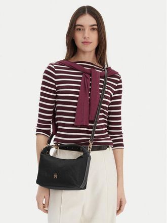 Tommy Hilfiger Handtasche Th Go Crossover Nylon AW0AW18164 Schwarz