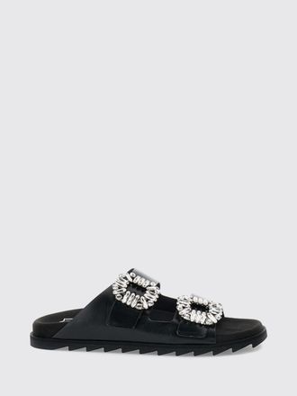 Roger Vivier Sandales plates Slidy Viv en cuir avec boucle bijou