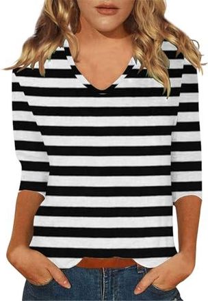 Generic HUIFUAO Tee Shirt Femme T Shirt Femme Tshirt Femme T-Shirts à Manches Courtes Femme Tee Shirt Femme Col V T-Shirt Femme Chemise Femme Chemise Blanche 