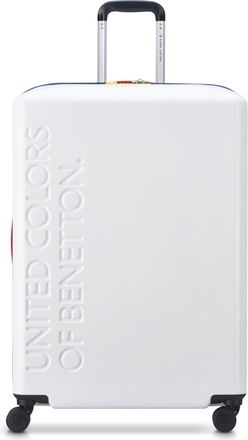 Benetton United Hartschalengep&auml;ck mit Spinnrollen, Weiss/opulenter Garten, Checked-Large 27 Inch, United Hartschalengep&auml;ck mit Spinnr&auml;dern