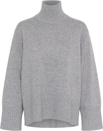 Inwear Femme, Pulls, Gris, Taille: 36 FR Pull Doux Col Haut Granit Chin&eacute;