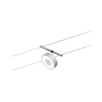 Paulmann 94476 Spot LED circulaire 400 lm avec 1 x 5 W Blanc chaud chrom&eacute; mat, chrome mat, syst&egrave;me d&eacute;clairage en m&eacute;tal 3000 K