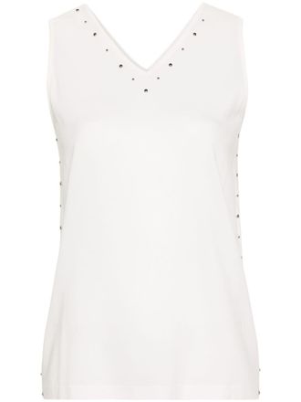 Fabiana Filippi blouse ornée de clous à col v - Blanc