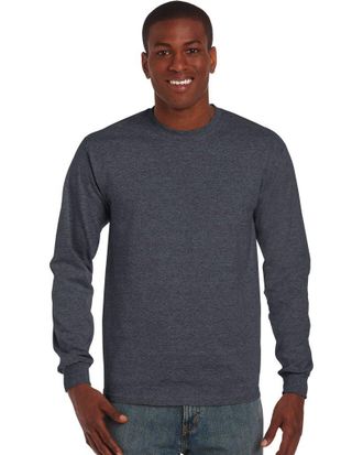 Gildan Langarm T-Shirt Ultra 2400, Gr&ouml;&szlig;e:2XL;Farbe:Dark Heather