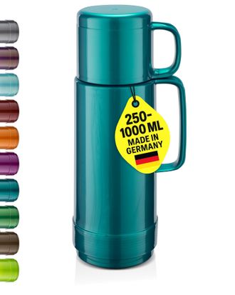 Rotpunkt Isolierflasche 500ml mit integriertem Becher - Hochwertige Isolierkanne Made in Germany I Bis zu 24 h hei&szlig; & 36 h kalt (Andreas 80, Shiny Hummingbird)