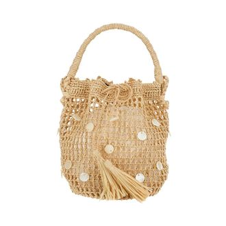 Alanui Femme, Sacs, Beige, Taille: ONE Size Sac Seau en Raphia Precious Moments