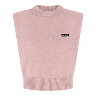 Rotate Knit Cropped Vest - - Knitwear - Damen - Rosa - XS