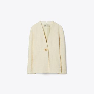 Tory Burch Damen Schmale Tweedjacke