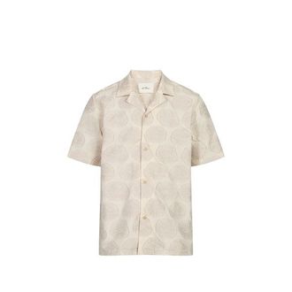 Les Deux Chemise droite jacquard en coton et lin