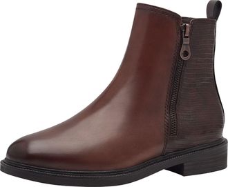 Marco Tozzi Damen Stiefeletten ohne Absatz mit Lederanteil Elegant, Braun (Cognac Comb), 37 EU