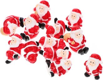 Valiclud 12Pcs Weihnachtsschmuck Miniatur Santa Claus Figuren Dekorationen Weihnachten Handwerk Niedlichen Harz Mini Weihnachtsfiguren (Gemischter Stil)
