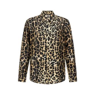 Roberto Cavalli Leopardenmuster Hemd- Hellbraun- Mann - - Shirts - Herren - Braun - M