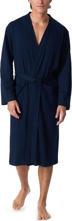 Schiesser Herren Fine Interlock 120 Cm Länge - Bio Baumwolle Bademantel, Dunkelblau_178407, XL EU