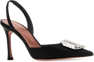 Amina Muaddi Black Scarpe Con Tacco High Heel Shoes