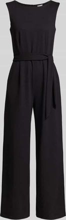 Jake*s Jumpsuit aus Viskose-Mix mit Bindeg&uuml;rtel