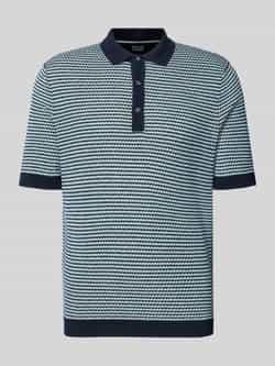 Brax Slim Fit Poloshirt in Strick-Optik mit Leinen-Anteil