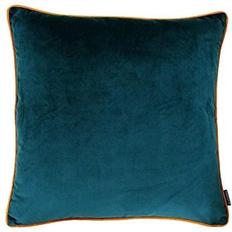 Riva Paoletti Signature Collection Meridian 55X55 C/C, Polyester, Teal Blau/Tiger orange, 55x55cm