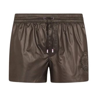 Dolce & Gabbana Schwarze Badehose mit gesticktem Logo - - Swimwear - Herren - Schwarzk - 2XL