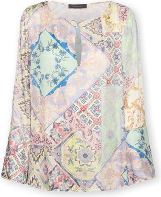 Elena Miro Femme, Blouses et Chemises, Violet, Taille: 48 FR Blouse &agrave; imprim&eacute; bandana