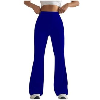Generic Legging de sport évasé pour femme - Taille haute - Extensible - Décontracté - Jambe large - Pantalon de travail - Pantalon de yoga épais et évasé - Pa