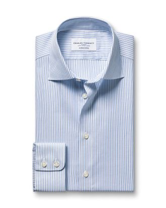 CHARLES TYRWHITT Luxushemd mit Streifen - Hellblau Knopfmanschette