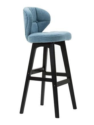 Generic Barhocker, St&uuml;hle Nordischer Barstuhl mit R&uuml;ckenlehne, schwarzen Holzbeinen, Stoffsitzkissen, hoher Hocker, K&uuml;chen- und Tresenstuhlst&uuml;hle