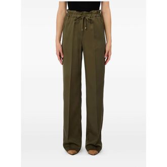 Liu Jo Femme, Pantalons, Vert, Taille: 42 FR Wide Pantalons