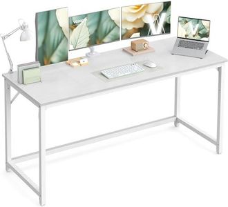 Vasagle Tisch, Computertisch, Bürotisch, 160 x 60 x 76 cm, für Arbeitszimmer, Schlafzimmer, Wohnzimmer, ahornweiß-perlweiß LWD121WF01