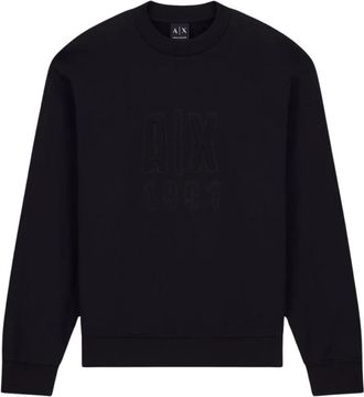 A|X Armani Exchange SweaT-shirt &agrave; logo emboss&eacute; - Homme - Sweatshirts et sweats &agrave; capuche - Bleu - Taille: S