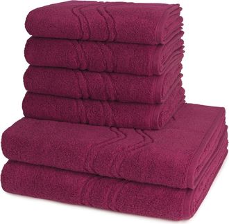 ROSS 6 teiliges Frottier-Set - Cashmere Feeling (4 X Handtuch 2 X Duschtuch im Set) - 520 g/m2 - Baumwolle - Walkfrottee - saugstark - weich und flauschig 