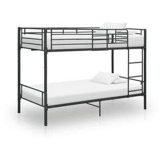 vidaXL Vidaxl - Lit superpos&eacute; Noir M&eacute;tal 90x200 cm