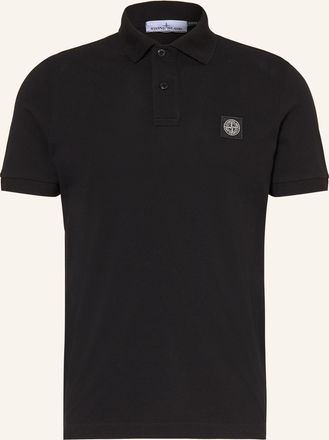 Stone Island Piqu&eacute;-Poloshirt Slim Fit schwarz