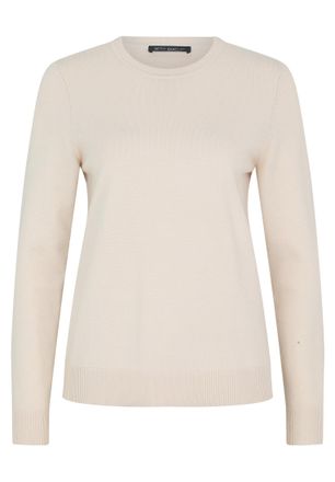 Betty Barclay Damen Basic-Strickpullover mit Rundhalsausschnitt 48, beige