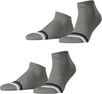Esprit Accent Stripe Multipack M Sn coton fantaisie lot de 2 paires, Chaussettes basses Homme, Gris Light Grey 3400, 39-42