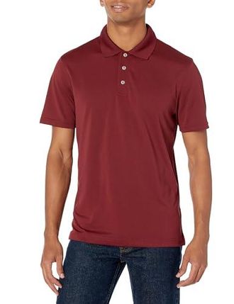 Amazon Essentials Polo de Golf, Manches Courtes, Coupe Ajustée, Séchage Rapide Homme, Bordeaux Intense, L