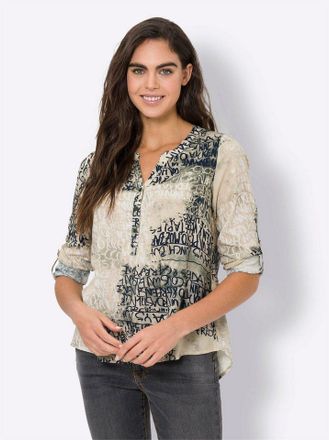 Heine Klassische Bluse Druckbluse Langarm