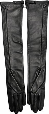 Jean Paul Gaultier Womens Lambskin Long Gloves Black