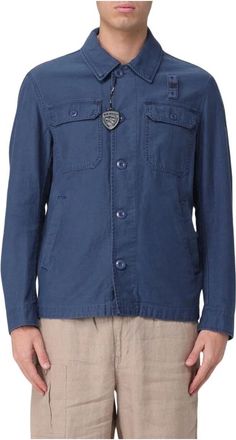 Blauer Hemdjacke aus Baumwolle - - Jackets - Herren - Blau - M