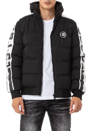 Cipo & Baxx Herren Mantel CM222 Khaki - Stylische Winterjacke im modernen Design mit warmem Innenfutter, abnehmbarer Kapuze und funktionalen Details f&uuml;r kalte Tag