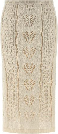 Ermanno Scervino Femme, Jupes, Blanc, Taille: 38 FR Longuette Tricot Wool Skirt