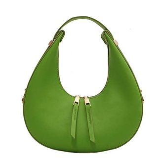 Generic Petit sac &agrave; bandouli&egrave;re en forme de croissant pour femme - &Eacute;l&eacute;gant sac &agrave; main et sac &agrave; main en cuir d&eacute;contract&eacute; - Sac fourre-tout &eacute;l&eacute;gant, Vert, small