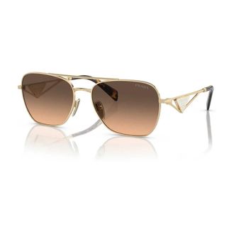 Prada Geometrische Sonnenbrille mit dreieckiger Logoplatte - - Accessories - Damen - Gelb - 59 MM